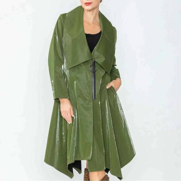 IC COLLECTION | Jackets & Coats | New Ic Collection Liquid Shiny Trench ...